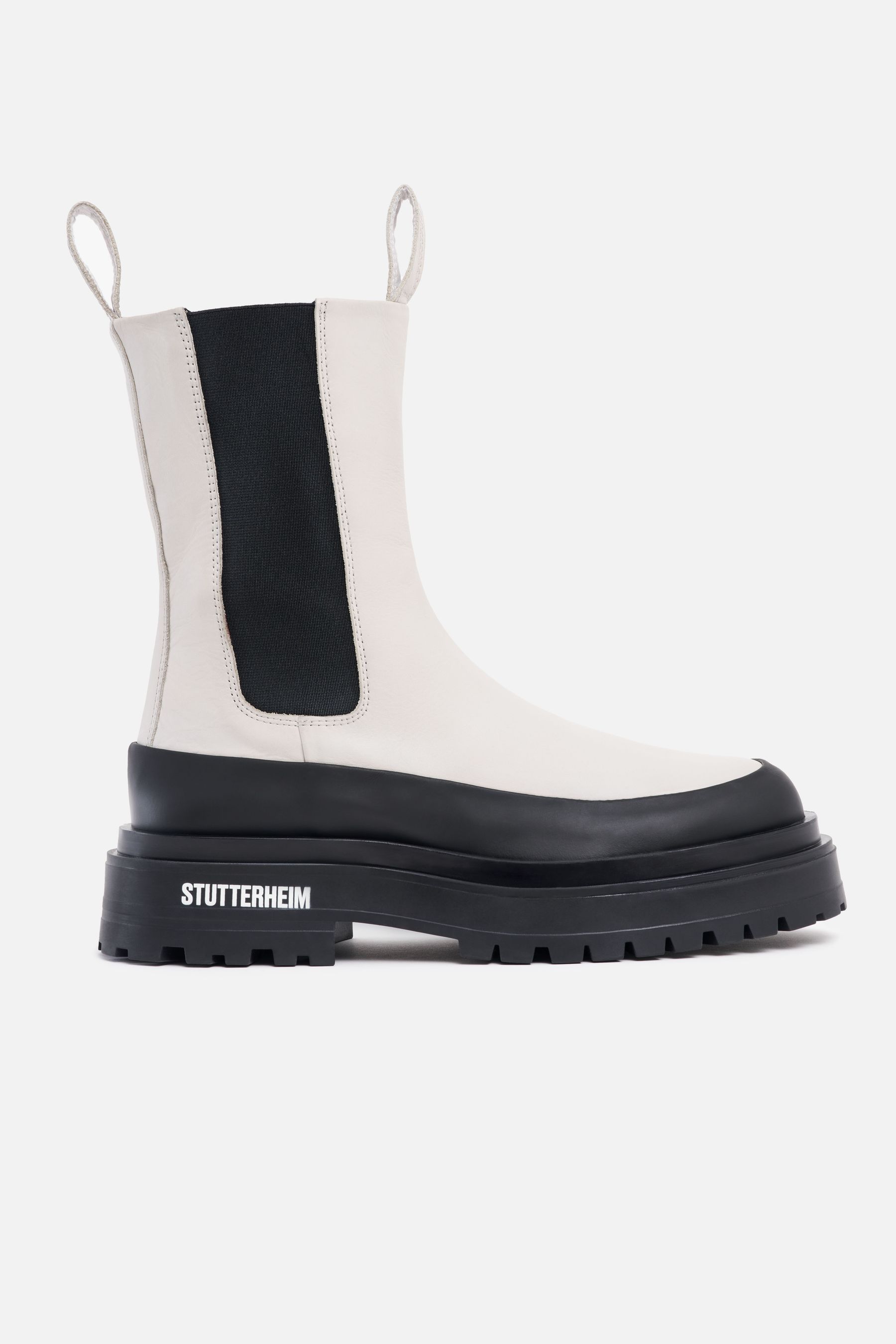 High Walker Leather Boots Ivory | STUTTERHEIM US