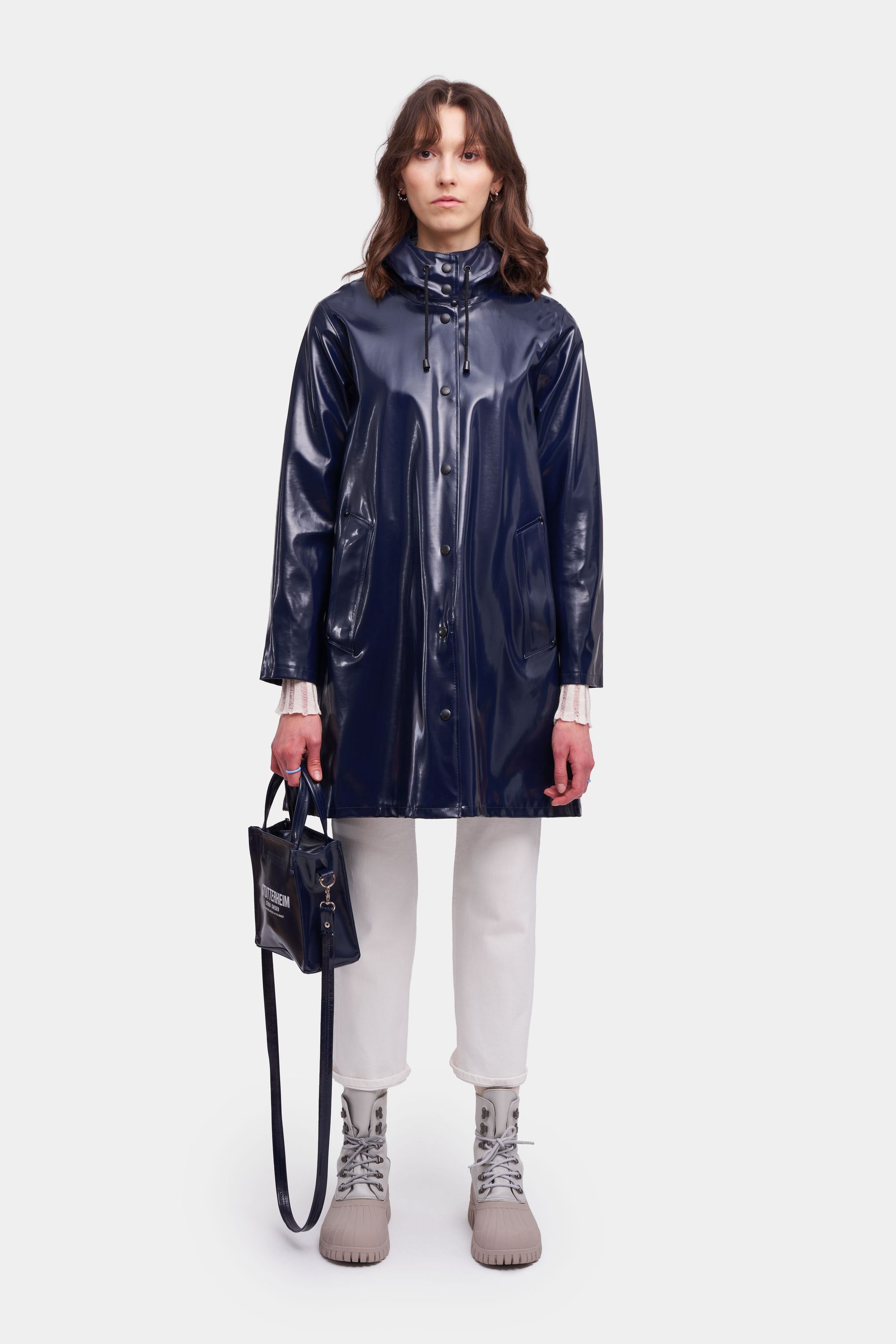 Mosebacke Opal Raincoat Navy | STUTTERHEIM US
