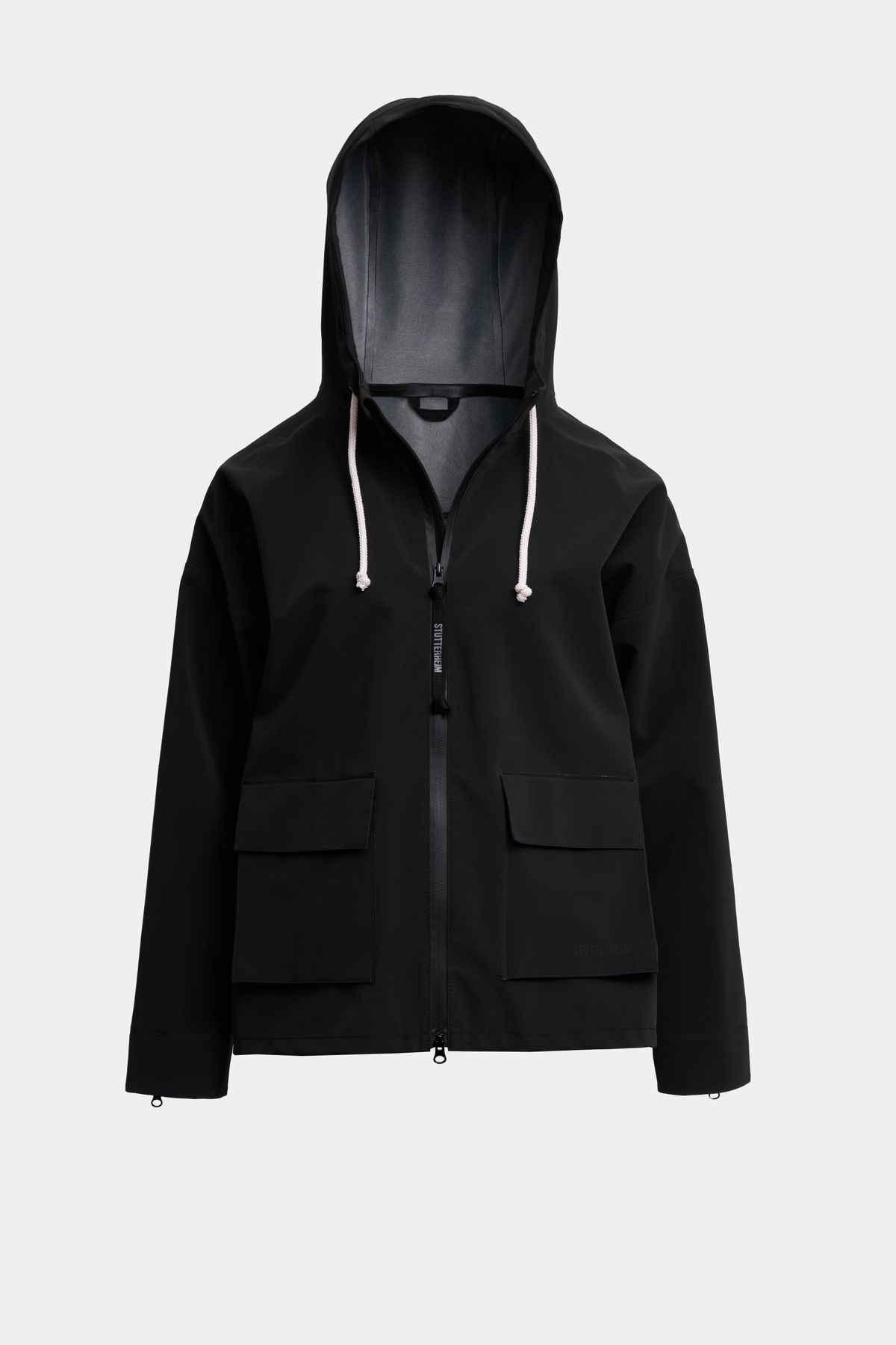 Sandviken Matte Zip Raincoat Black | STUTTERHEIM US