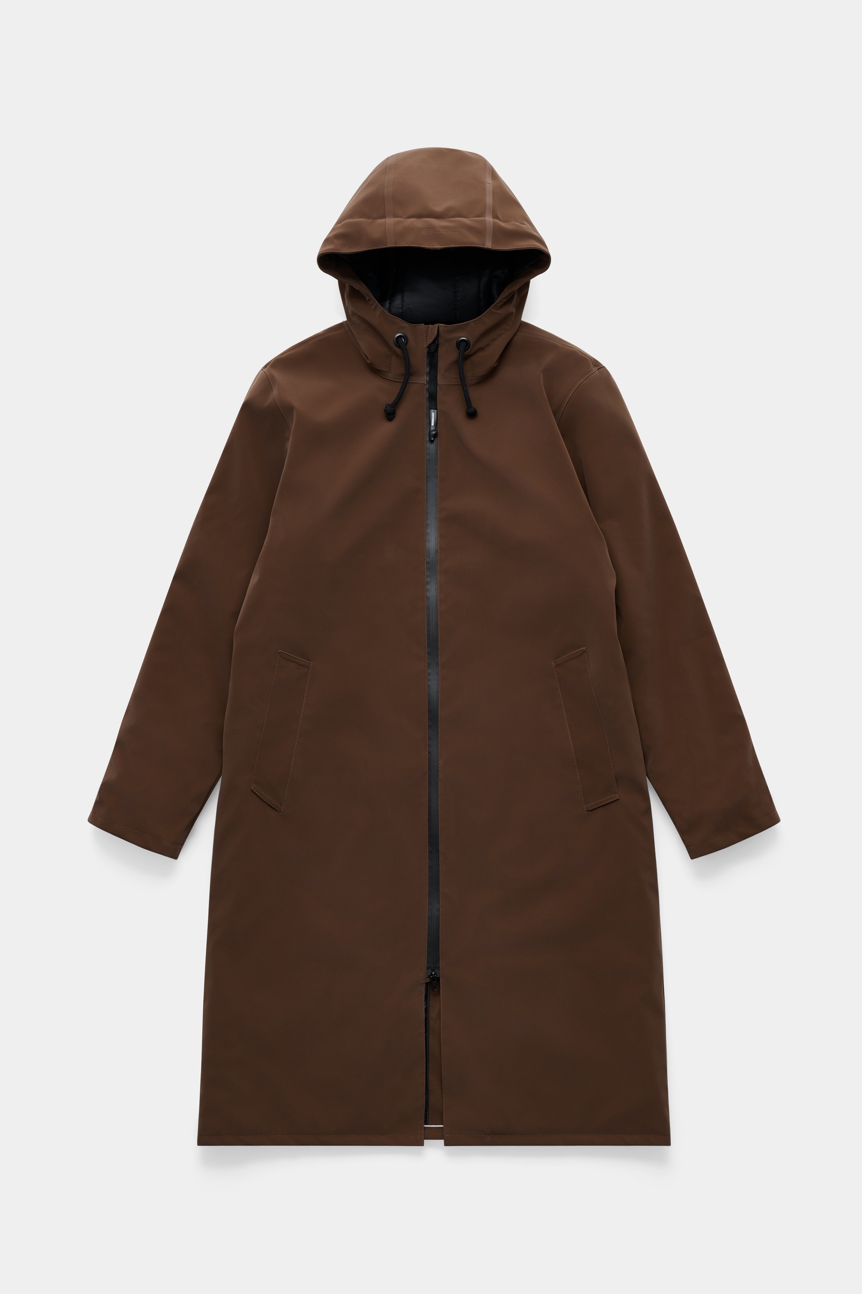 Stockholm Long Matte Winter Coat Dark Brown | STUTTERHEIM CA