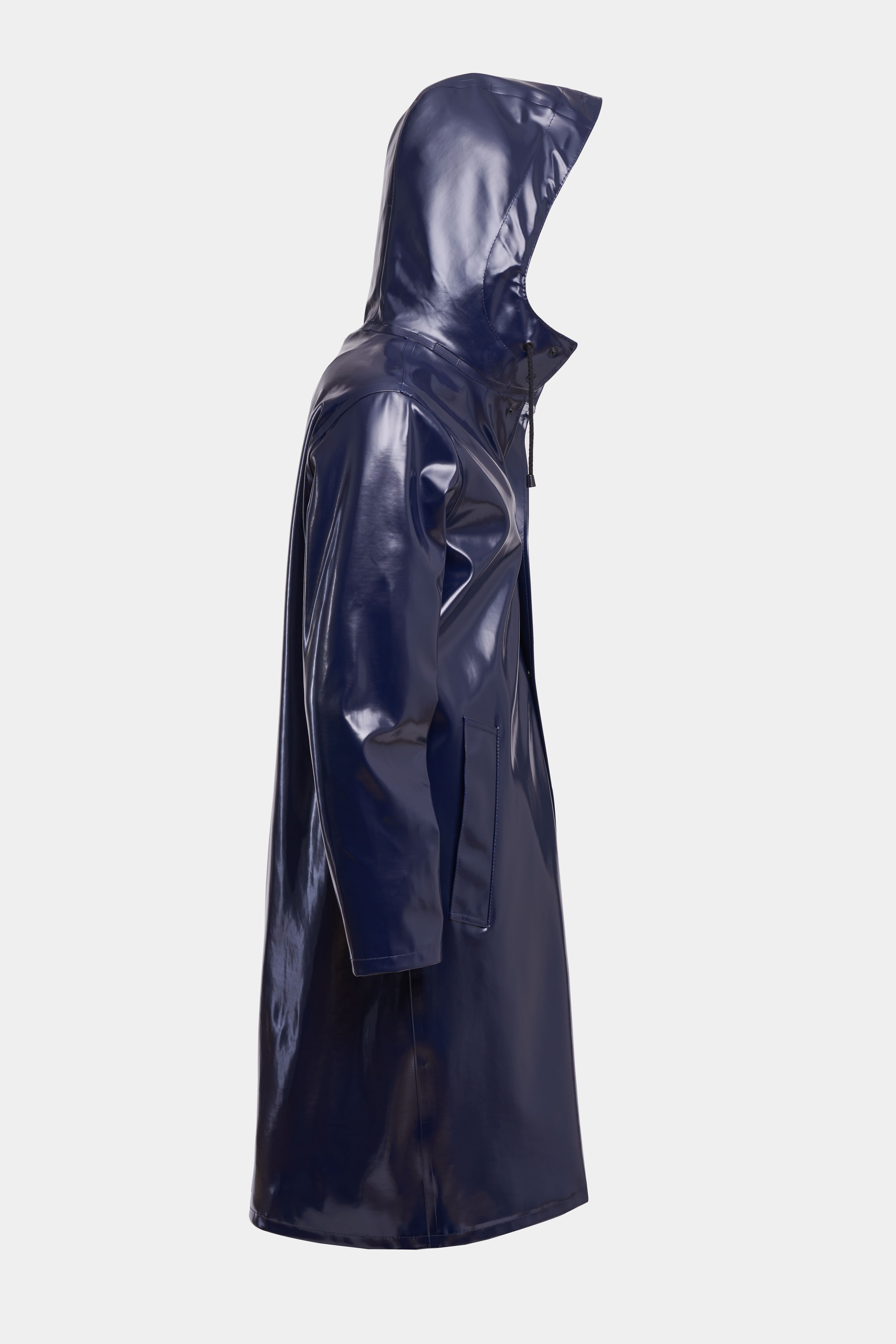 Stockholm Long Opal Raincoat Navy | STUTTERHEIM US