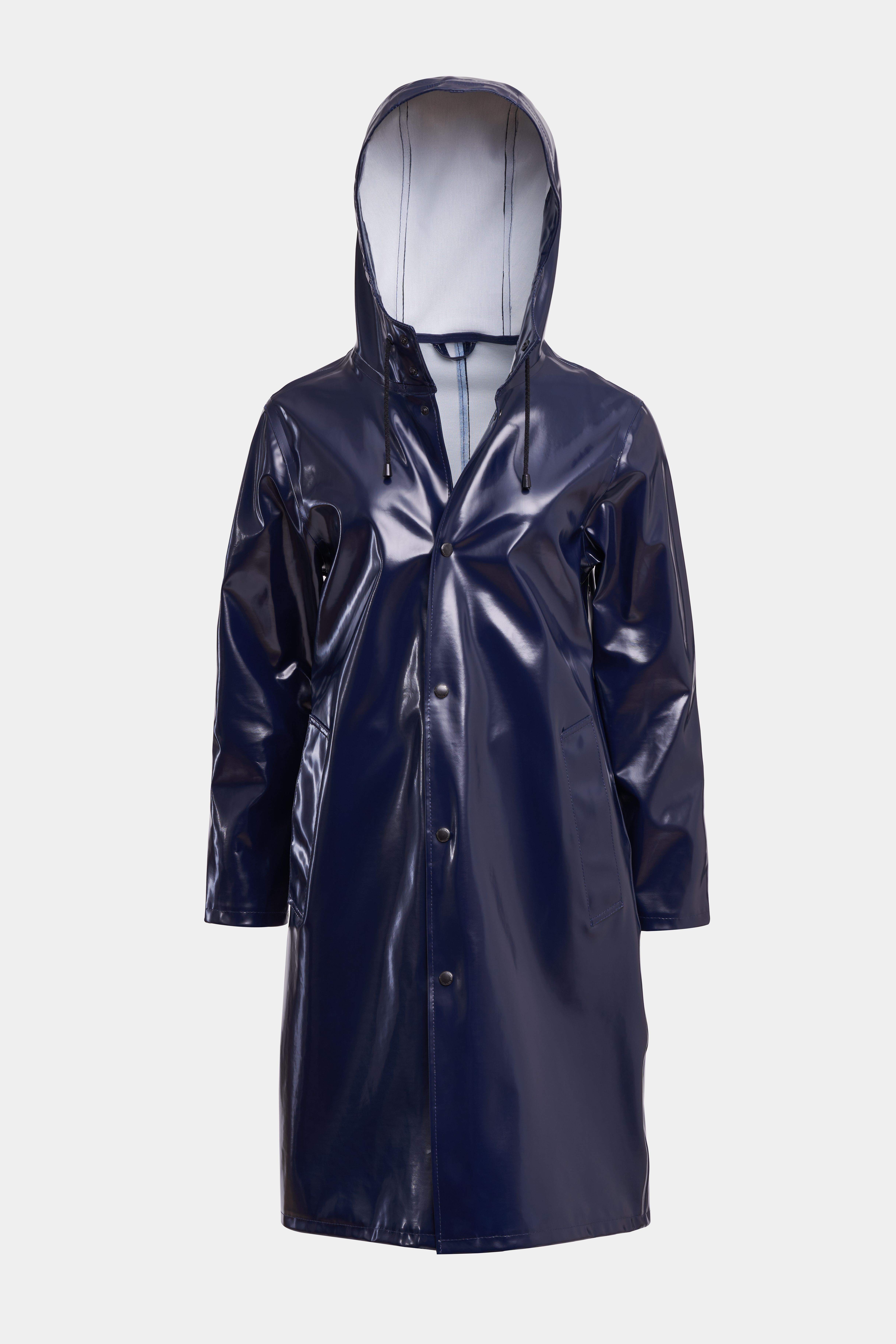 Stockholm Long Opal Raincoat Navy | STUTTERHEIM US
