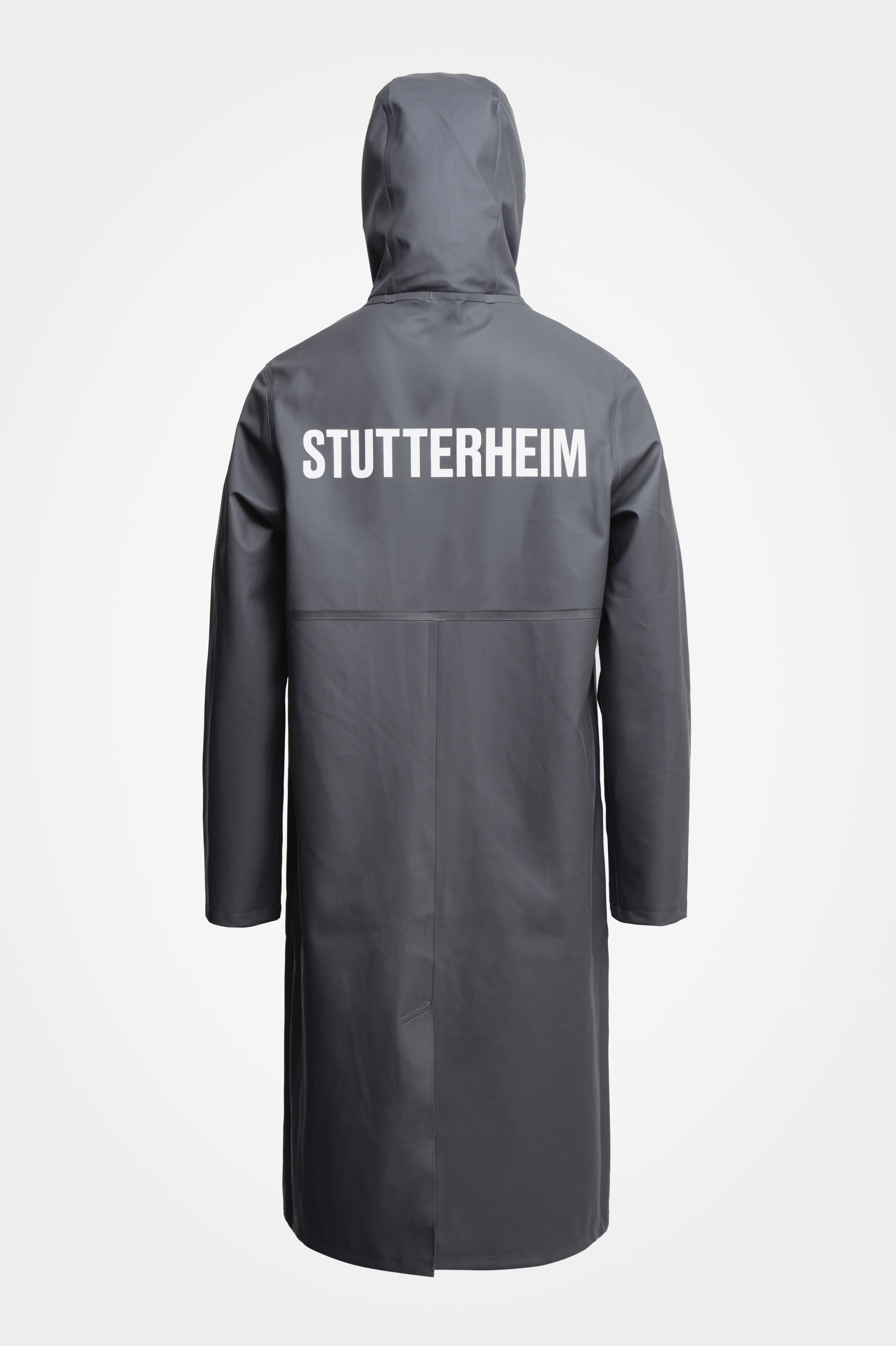 Stockholm Long Print Raincoat Charcoal | STUTTERHEIM US