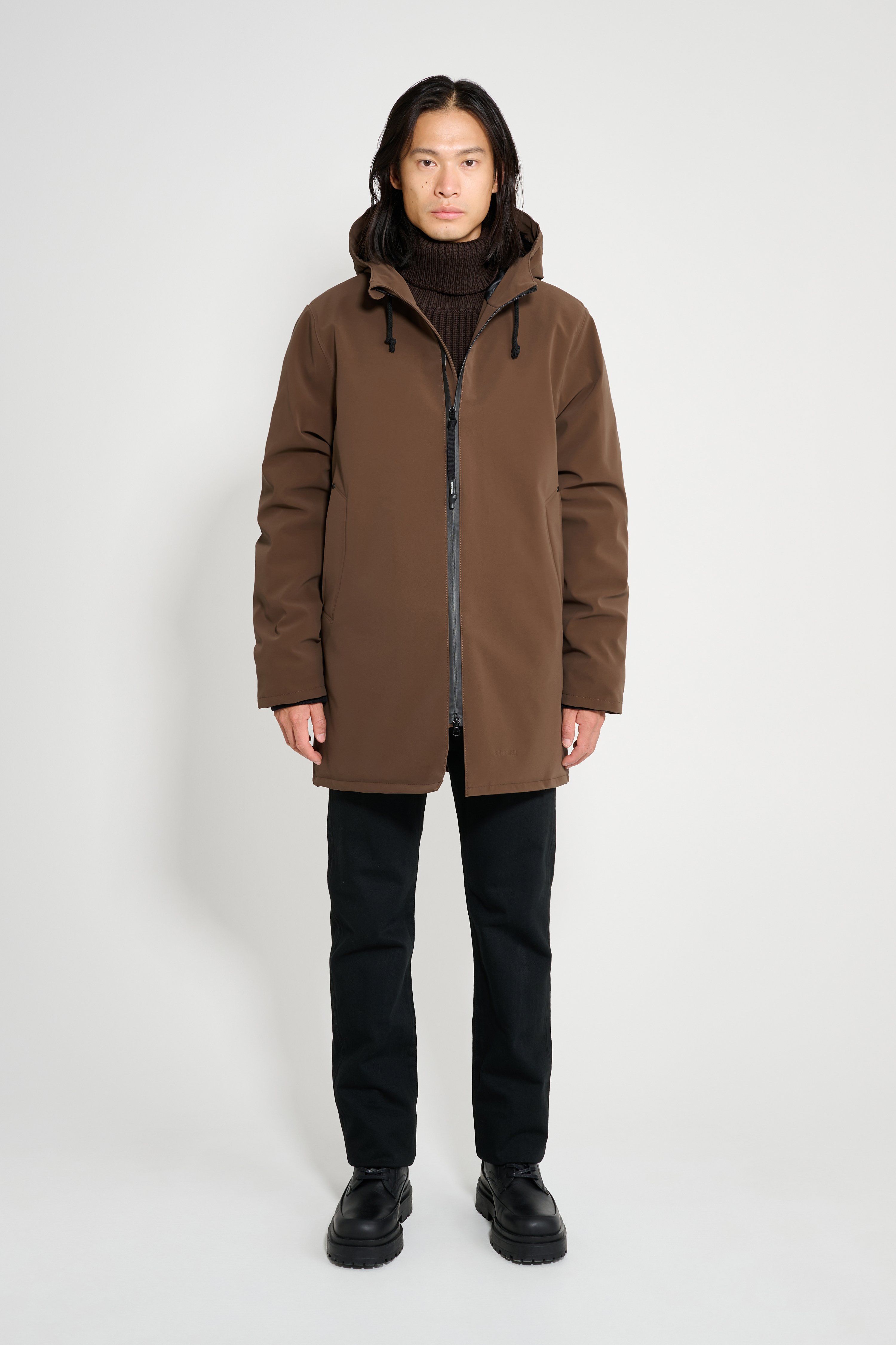 Stockholm Matte Winter Coat Dark Brown | STUTTERHEIM US