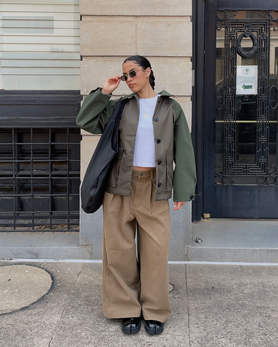 Our Bandhagen Patch jacket in Green looks great on @kayla.alessia ...